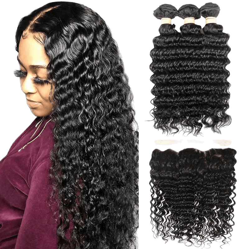 Tissage Brésilien Deep Wave Avec Closure Front Lace | Hairdiva